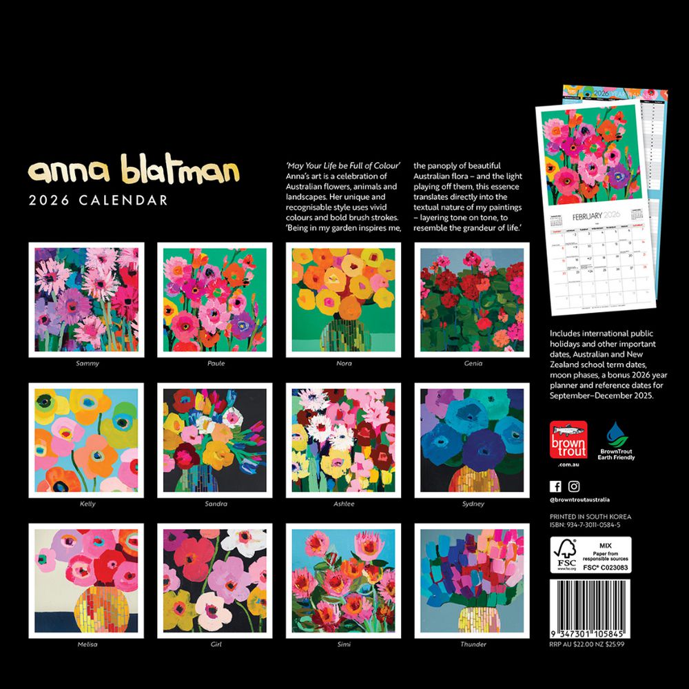 2026 Calendar Anna Blatman Illustrated Square Wall Calendar, BrownTrou ...