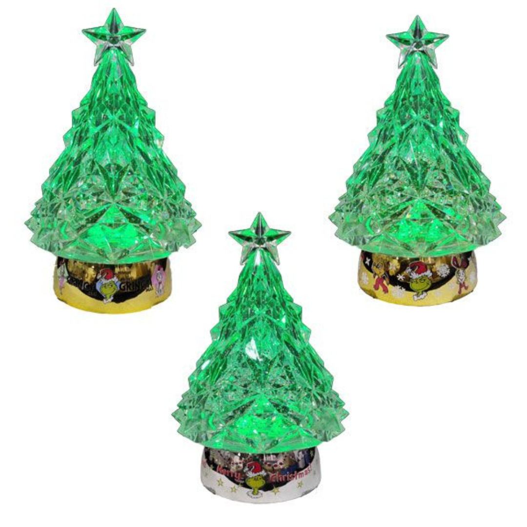 DR. SEUSS GRINCH LED WATER SPINNING CHRISTMAS TREE 12.5X12.5X23CM ASSO ...