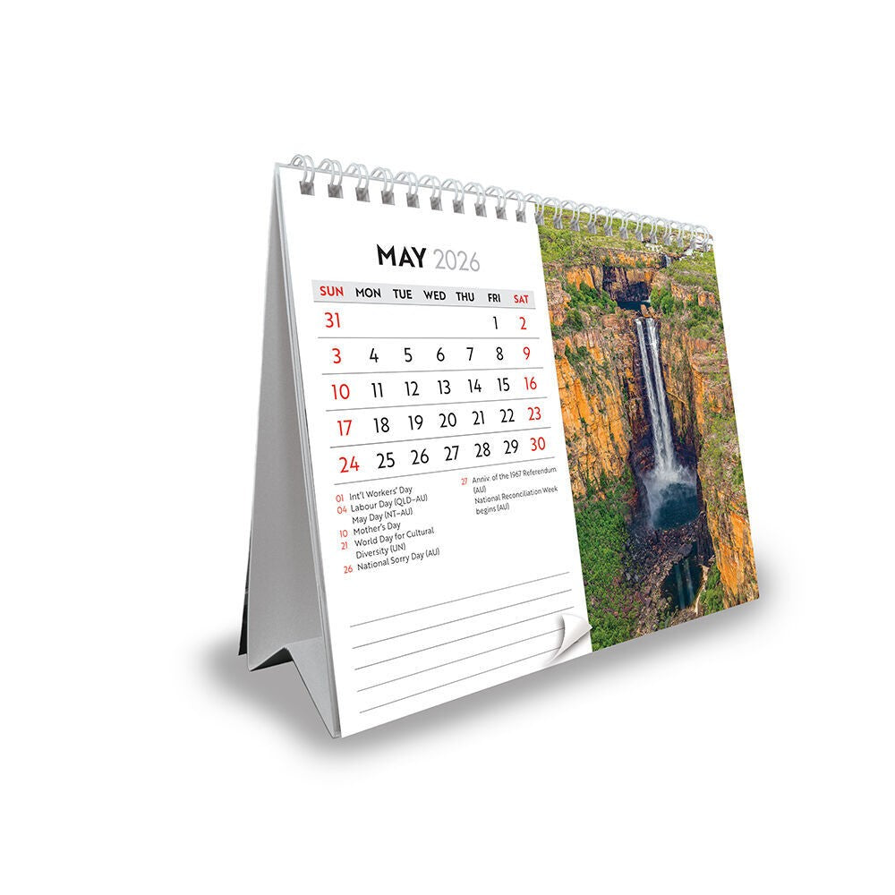 2026 Calendar Steve Parish Australia Double-View Desk Easel, BrownTrou ...