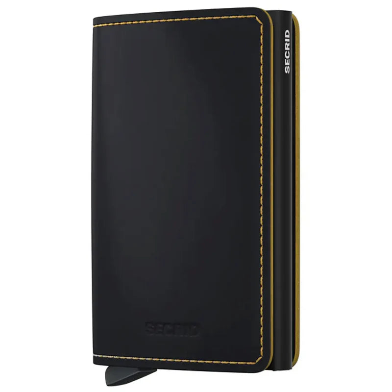 Secrid Slimwallet Compact RFID Wallet - Matte Black / Ochre – Blink ...