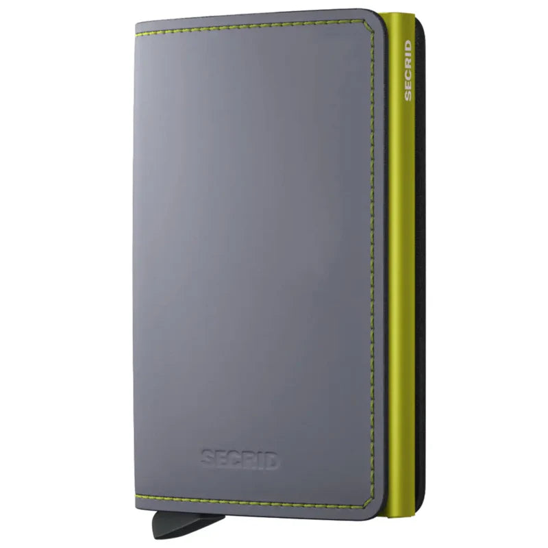 Secrid Slimwallet Compact RFID Wallet - Matte Grey / Lime – Blink Gift ...